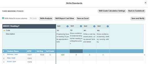 Skill Grades Enter Skill Grades Rediker Software