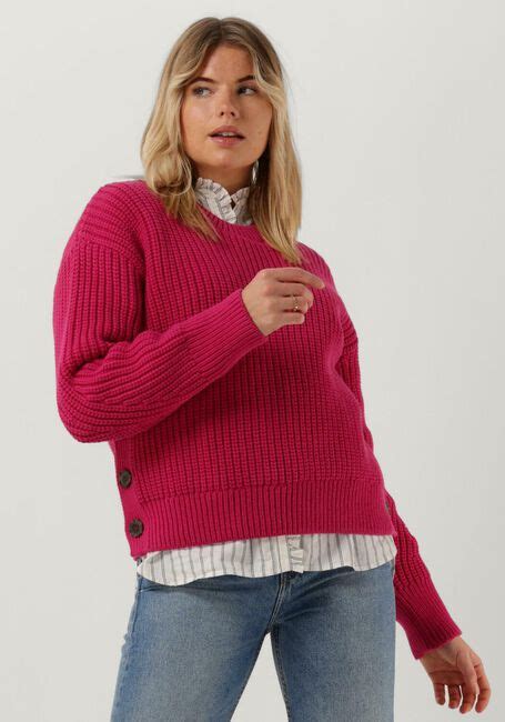 Roze Tommy Hilfiger Trui Org Cotton Button C Nk Sweater Omoda