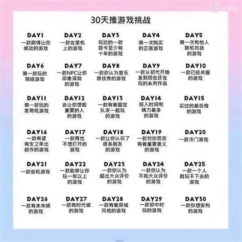 一次性写完的30天推游戏挑战 哔哩哔哩