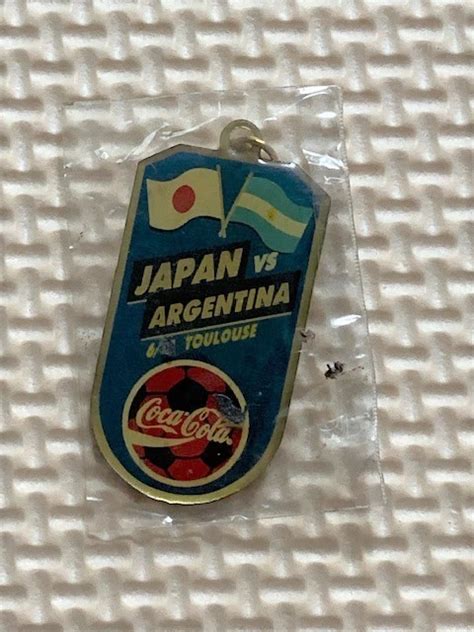 【未使用】1998 Fifaワールドカップ フランス大会 日本 対 アルゼンチン キーホルダー コカ・コーラ ノベルティグッズ サッカーグッズ
