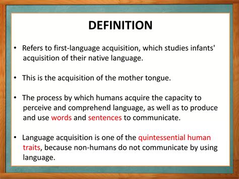 First Language Acquisition And Second Language Acquisition Pptx