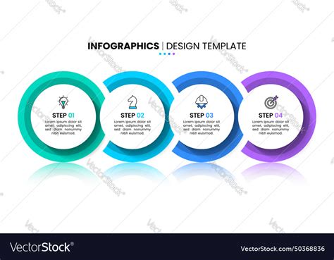 Infographic Template 4 Linked Circles In A Row Vector Image