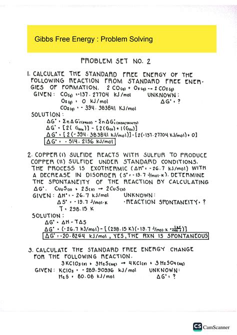 Solution Che Gibbs Free Energy Problem Solving Studypool