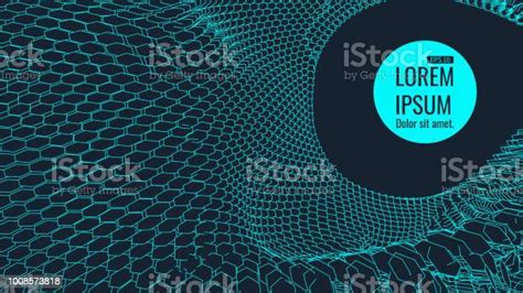 추상적인 벡터 풍경 배경입니다 사이버 공간 격자입니다 3d 기술 벡터 일러스트 레이 션 3차원 형태에 대한 스톡 벡터 아트 및 기타 이미지 3차원 형태 건축물 과학