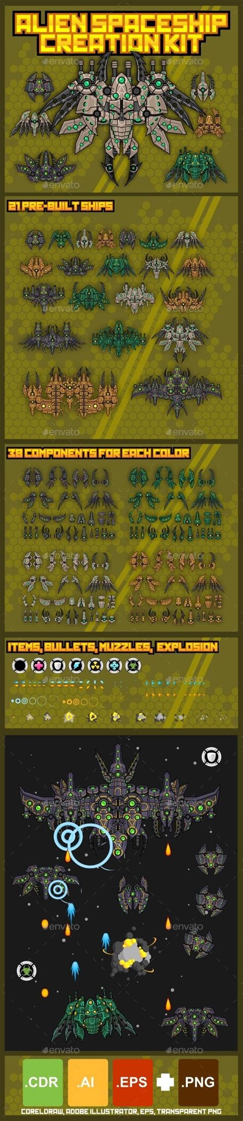 Alien Spaceship Creation Kit Spaceship Alien Spaceship Spaceship Design
