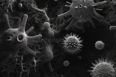 Highly Detailed Microscope View Of PM2 5 Particles Of Various Irregular