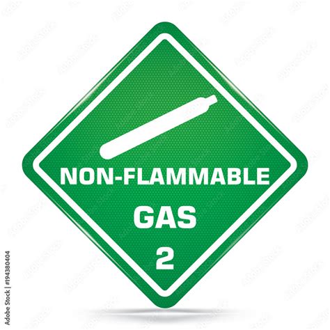 International Non Flammable Gas 2 Symbolgreen Warning Icon On White