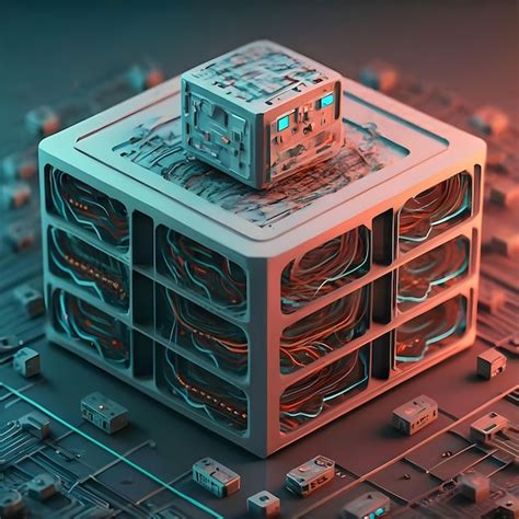 Premium Photo Modern Server Design Technological Elements Ai Generated