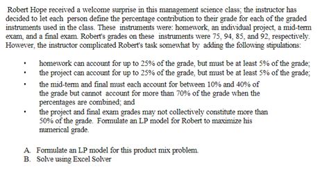 Solved How Do I Formulate An LP Model And Use Solver For Chegg