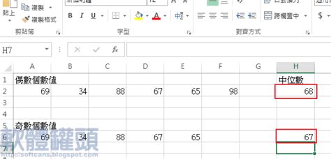 [excel教學] 使用excel Median 函數來計算數值資料的中位數 軟體罐頭