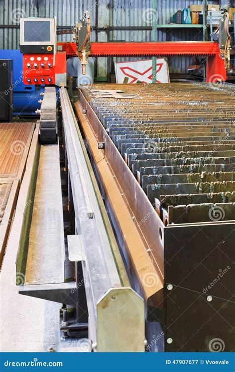 Rails Of Gas And Plasma Torches Cutting Machine Stock Image Image Of Plasma Cutting 47907677