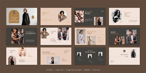 premium vector fashion minimal slides presentation template