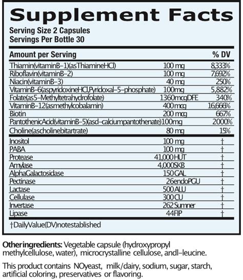 B Complex With Enzymes Enzyme Research Products Retail English Site