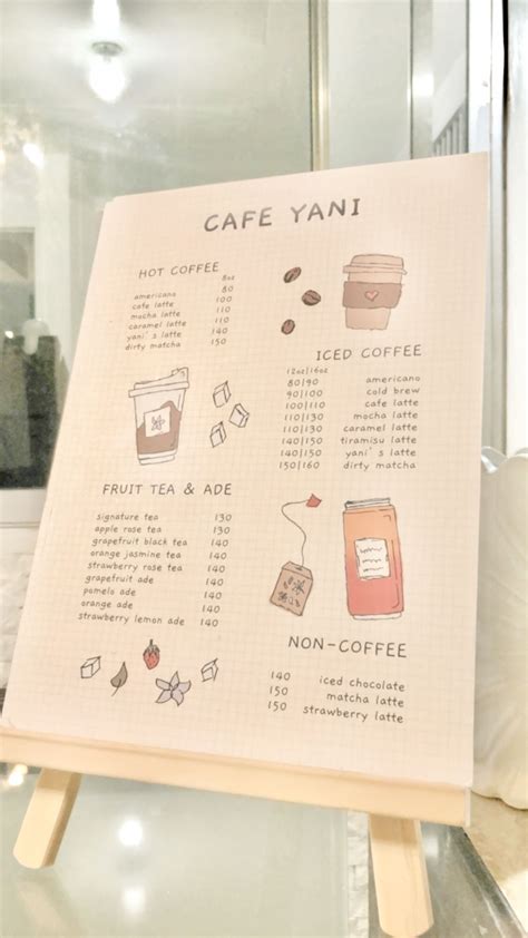 Yani Cafe Menu