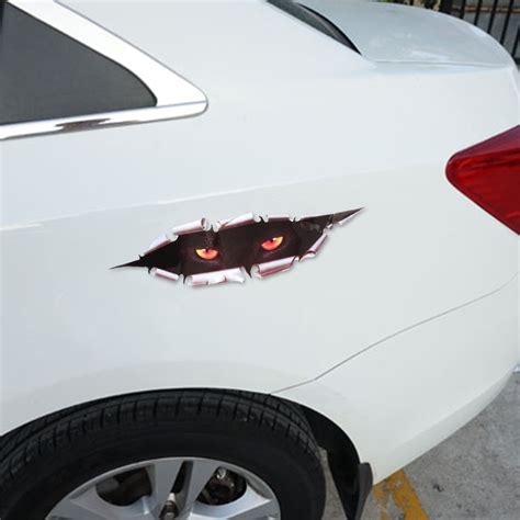 3d Simulation Leopard Eyes Peeking Monster Waterproof Decals Car