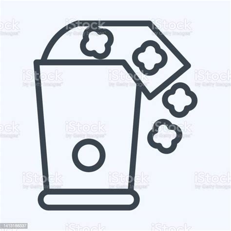 아이콘 팝콘 메이커 주방 가전 기호에 적합합니다 선 스타일 편집 가능한 간단한 디자인 디자인 템플릿 벡터 간단한 그림 가정 생활에 대한 스톡 벡터 아트 및 기타 이미지