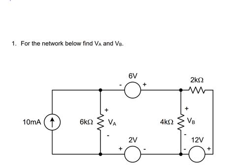Solved For The Network Below Find V A And V B Chegg Com