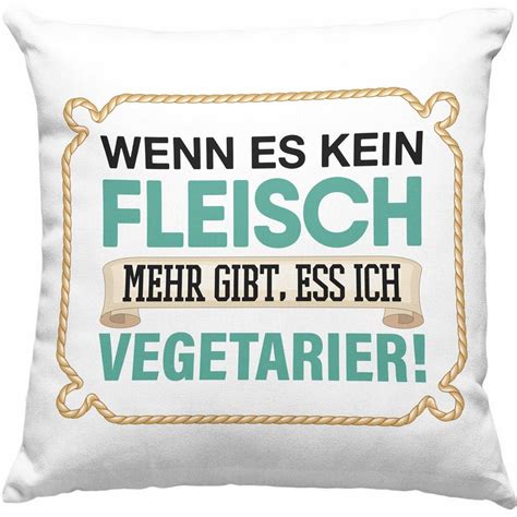 Trendation Dekokissen Trendation Anti Vegetarier Kissen Geschenk Wenn Es Kein Fleisch Mehr