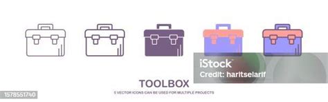 도구 상자 줄 아이콘입니다 개념 웹 버튼입니다 벡터 그림입니다 흰색 배경에 있는 도구 상자 아이콘 벡터 그림의 집합입니다 공구상자에 대한 스톡 벡터 아트 및 기타 이미지