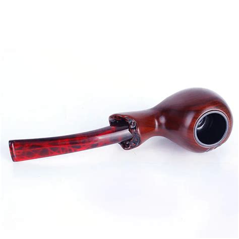 1 Pcs New Red Wooden Tobacco Pipe Smoking Accessories Set Resin