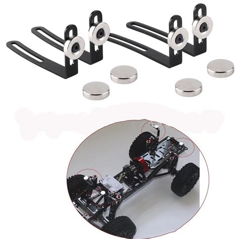4pcs Rc Car Shell Body Mount Metal L Bracket With Magnet For 1 10 Rc