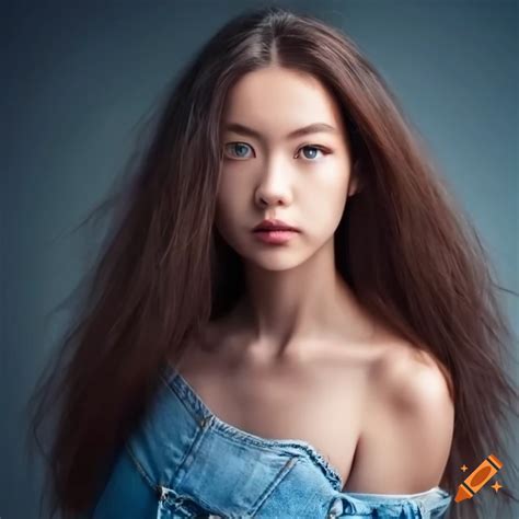 Stunning Young Woman With Hazel Eyes And Denim Jeans On Craiyon