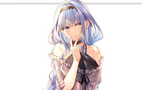 Download Wallpaper Girl Sexy Blouse Long Hair Anime Beautiful