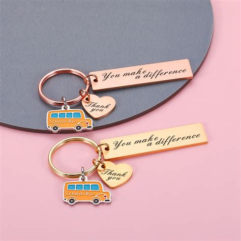 School Bus Keychain Personalized Custom Keychain For School Bus Driver