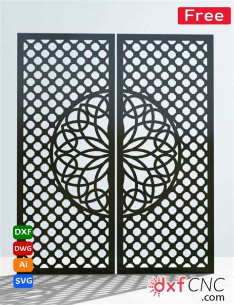 Gate Double Door Screen Design Free Dxf File For Cnc Machine Gate Double Door Screen Design Free Dxf File For Cnc Machine