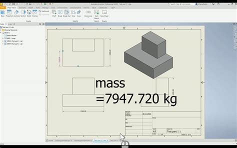 mass and other properties do not update if the inventor part and drawing were saved from drawing