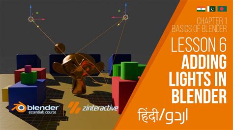 Lesson Adding Lights In Blender Blender Course Chapter Basics Of Blender Hindi Urdu