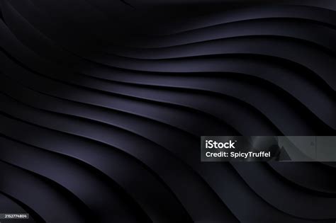 검은색 배경입니다 3d 추상 건축 벽지 형상 커버 물결 모양의 질감 잔물결 표면 개념 플라스틱 요소 곡선이 흐릅니다 최소한의 배경 벡터 배너 디자인 배경 주제에 대한 스톡
