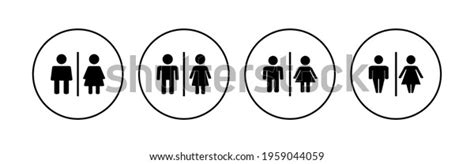 Toilet Icon Set Restrooms Icon Vector Stock Vector Royalty Free