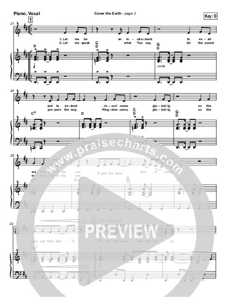 Cover The Earth Sheet Music Pdf Lakewood Church Praisecharts