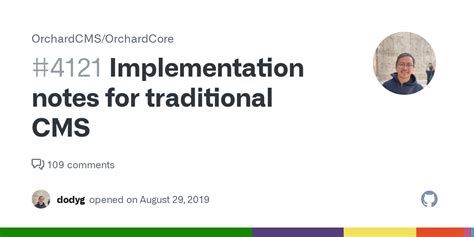 Implementation Notes For Traditional Cms · Issue 4121 · Orchardcms