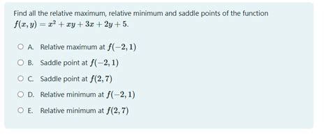 Solved Find All The Relative Maximum Relative Minimum And