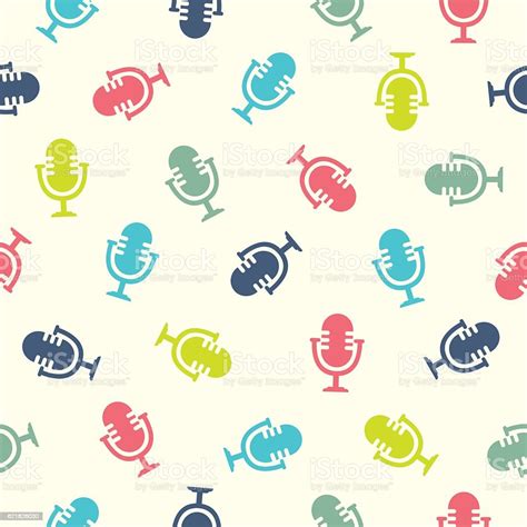 Seamless Pattern Microphone Stock Illustration Download Image Now