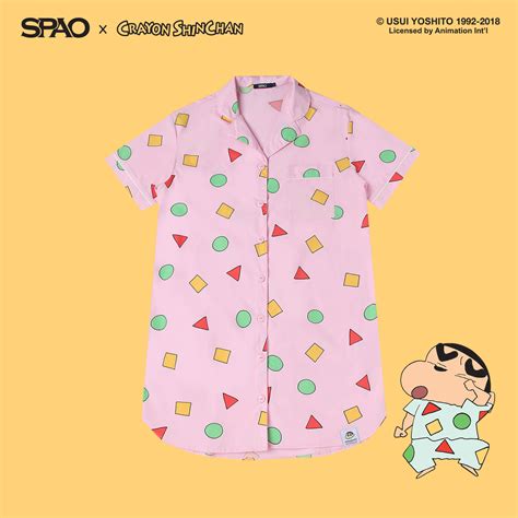 짱구잠옷 반팔 원피스 파자마pink Sppp825u02 스파오