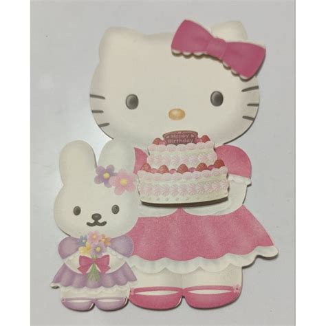 限定買家下標已絕版 sanrio 三麗鷗 全新 2009 kitty與兔子 生日卡片附信封 250 蝦皮購物