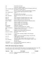 Matlab For Dummies Docx Cla Clc Clears The Current Plot Clears The