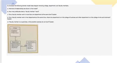 Solved Q Consider The Following Domain Model Class Diagram Chegg
