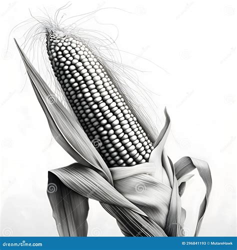 Black And White Corn Cob On A Plant Corn As A Dish Of Thanksgiving For