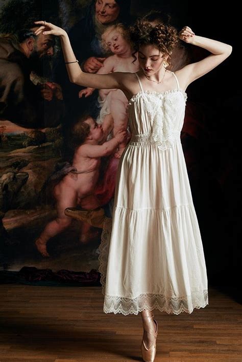 Vintage Victorian White Cotton Nightgown Chemise Edwardian Summer