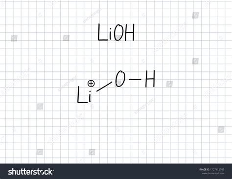 Lithium Hydroxide Formula Handwritten Chemical Formula Stock