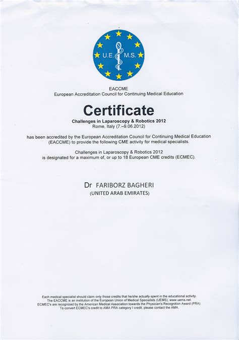 Certificates Professor Fariborz Bagheri