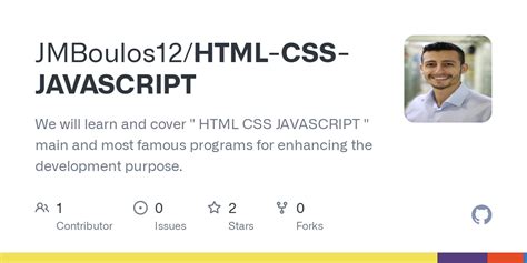 Github Jmboulos12html Css Javascript We Will Learn And Cover