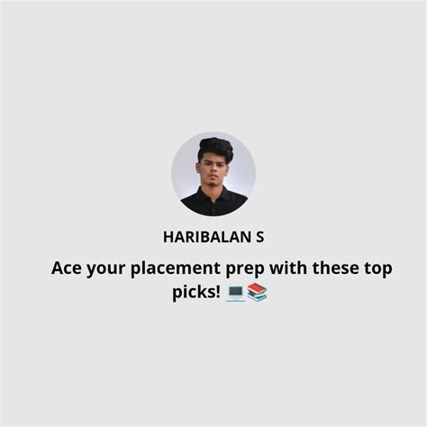 Hari Balan On Linkedin Placementprep Entranceexams Codingskills