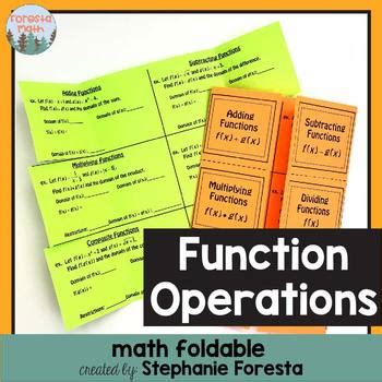 Function Operations Foldable By Foresta Math Teachers Pay Teachers