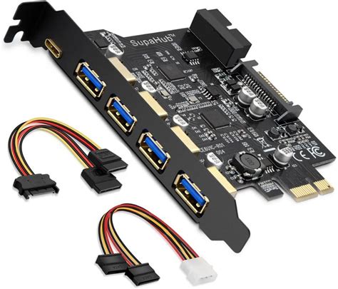 Supageek Usb 30 Pci E Expansion Card To 4 Usb A 1 Usb C Port