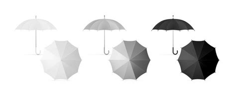 Realistic Blank White Umbrella Set For Branding Vector Image